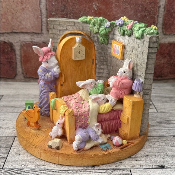 Unbranded | Holiday | Rare Vintage Easter Bunny Figurine Bed Time ...